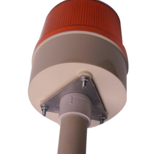 Solar Powered Flashing Beacon 24 HR Operation Stud Mount