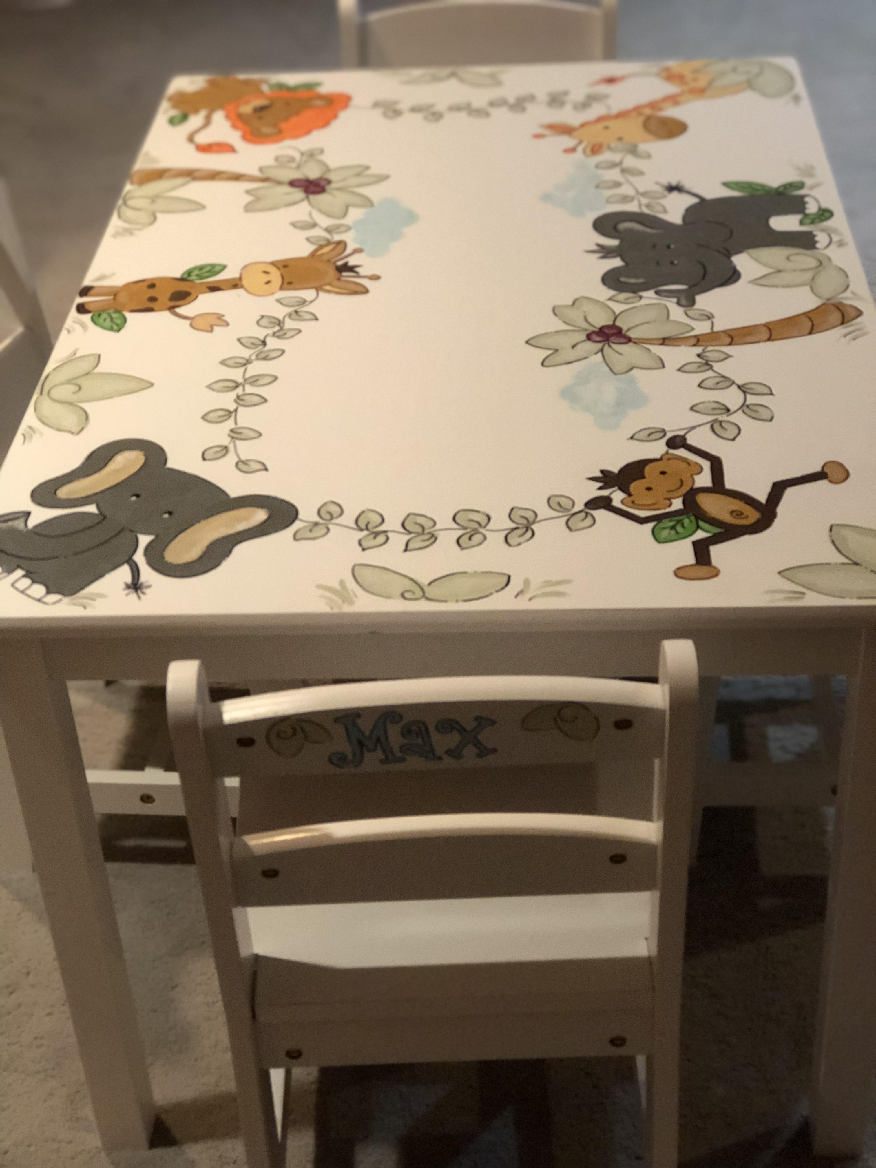 Jungle Theme Table and Chairs