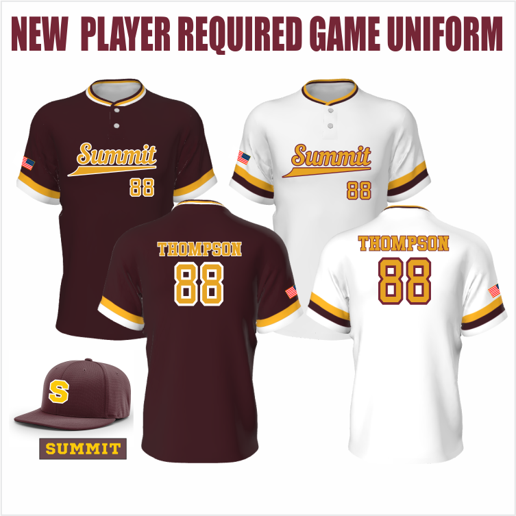 SUMMIT TRAVEL BASEBALL '25: GAME UNIFORM SET