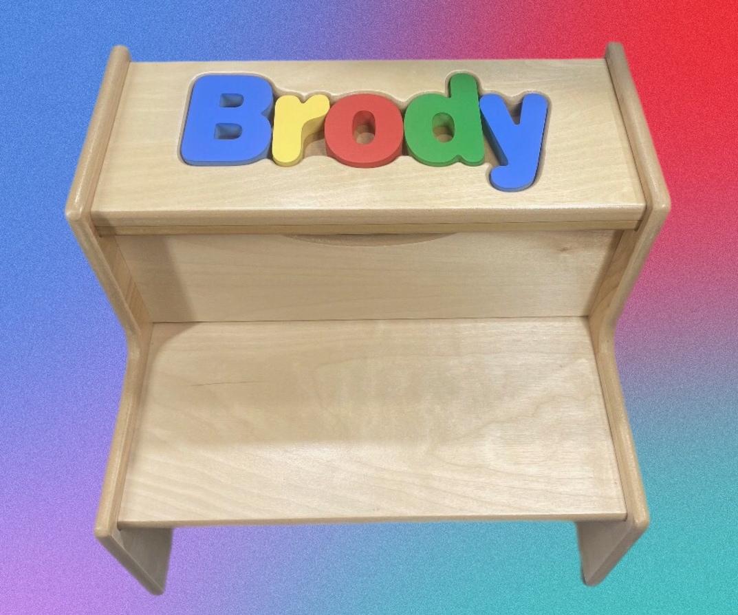 2 Step Puzzle Stool-Primary Name