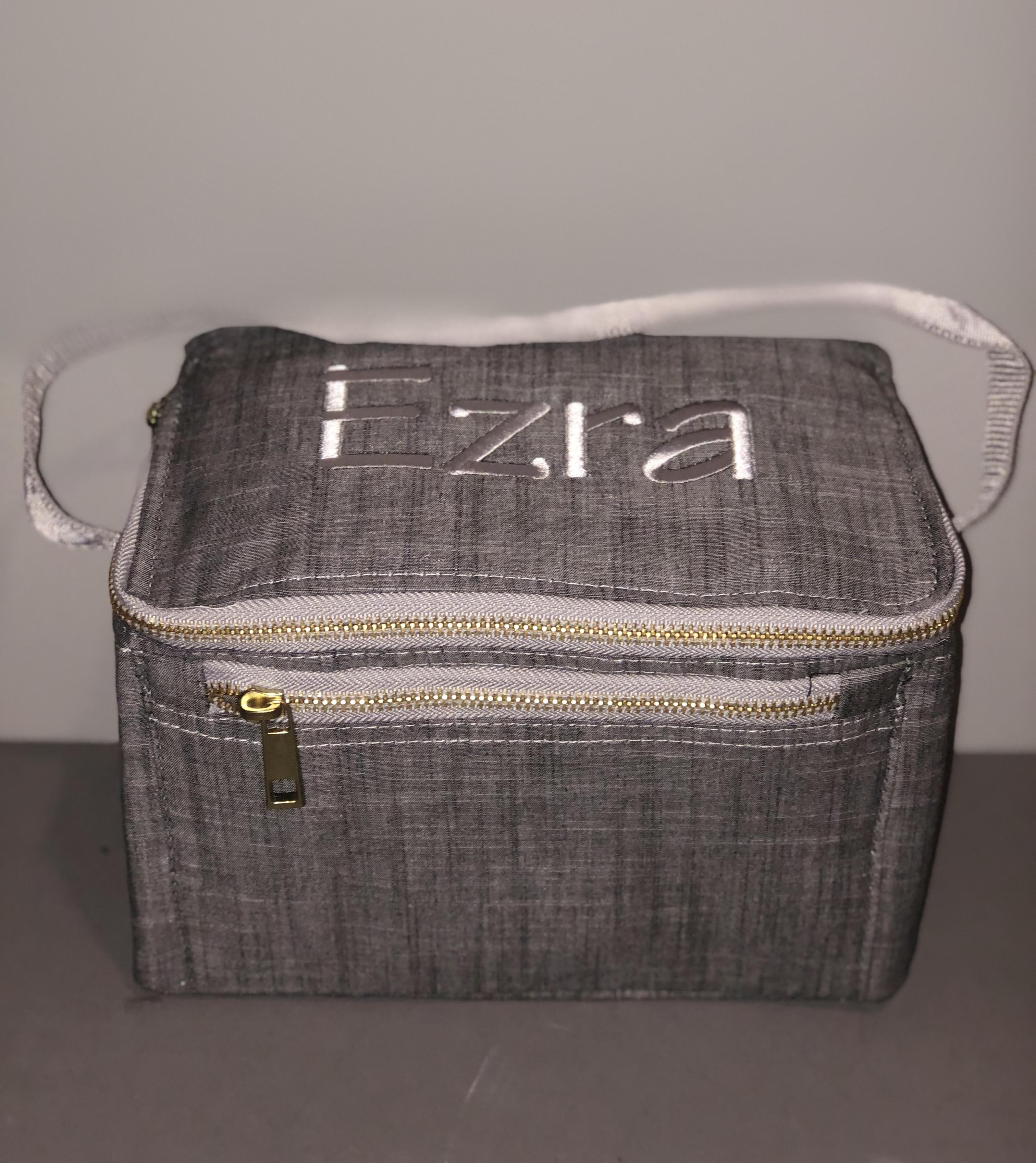 Gray Chambray Lunch Box