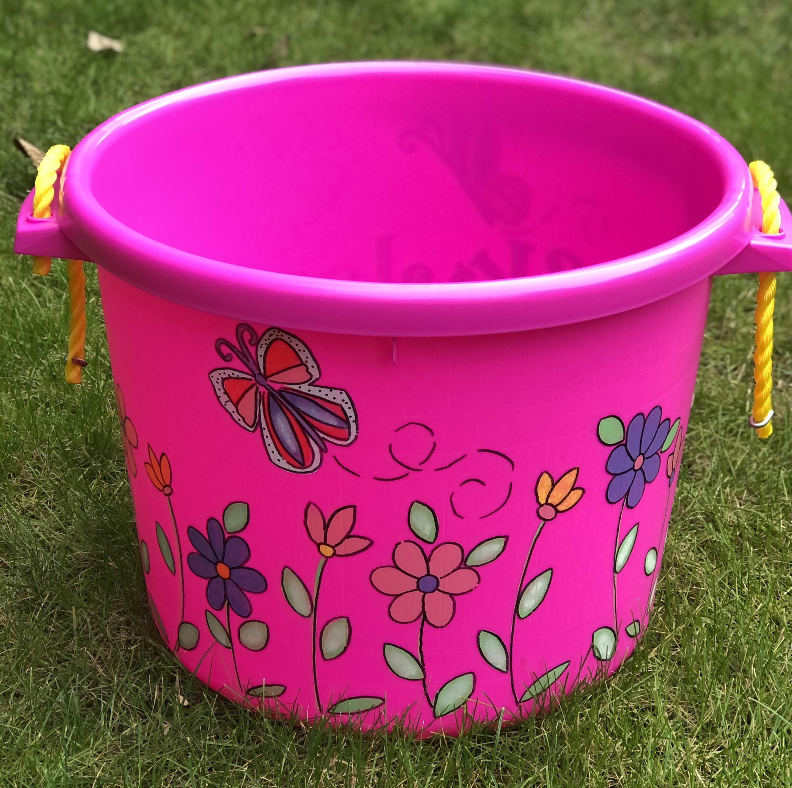 Butterflies and Flowers Toy Bucket