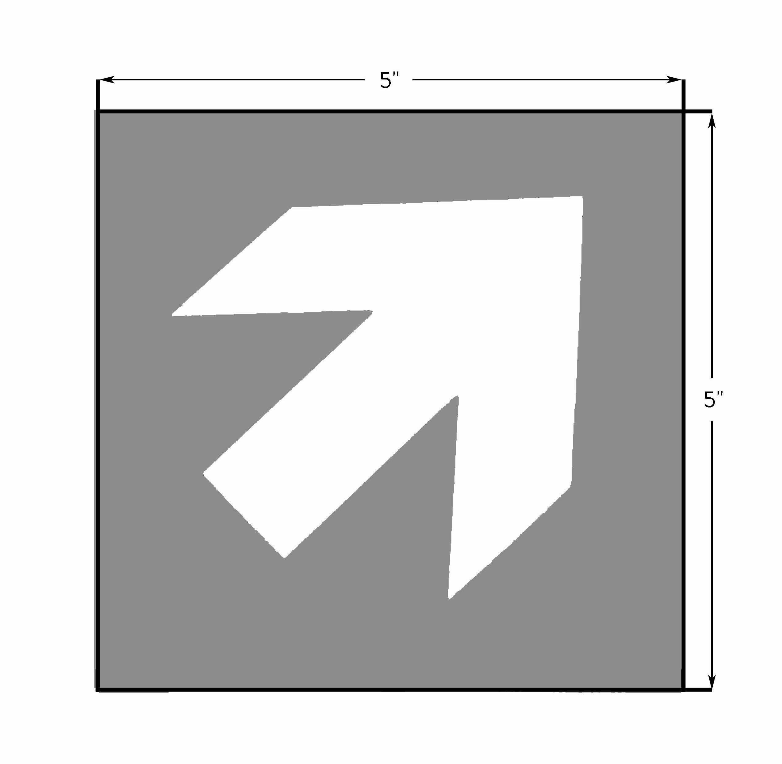 Photoluminescent Diagonal Arrow Directional Sign