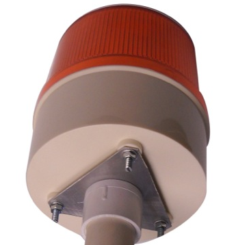 Solar Powered Flashing Beacon 24 HR Operation Pipe Mount