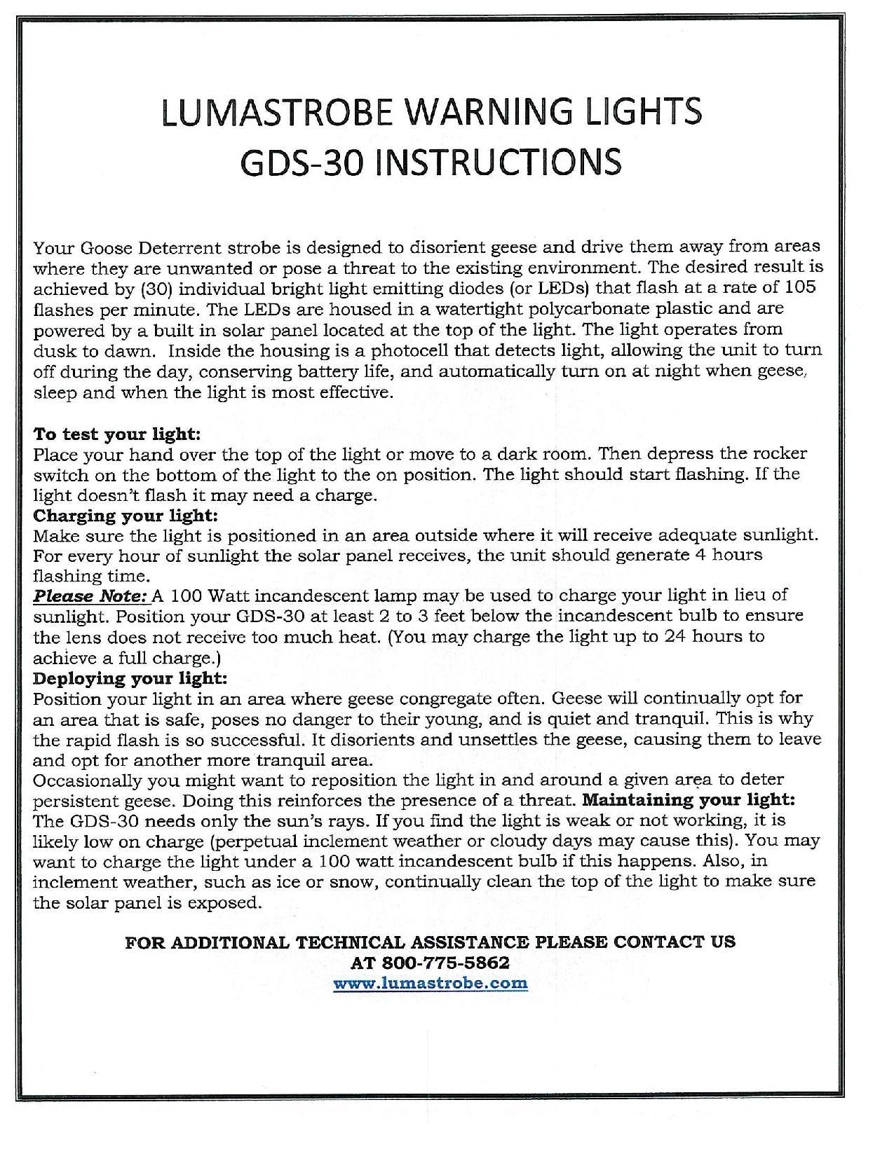 GDS-30 Goose Deterrent Strobe