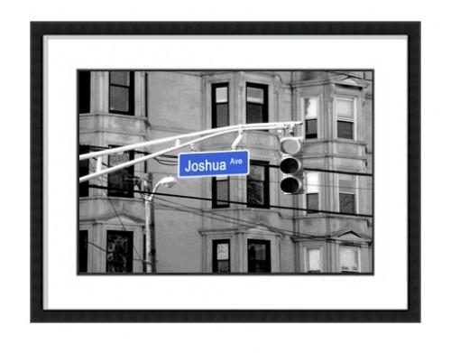 Personalized Building with Blue Street Sign